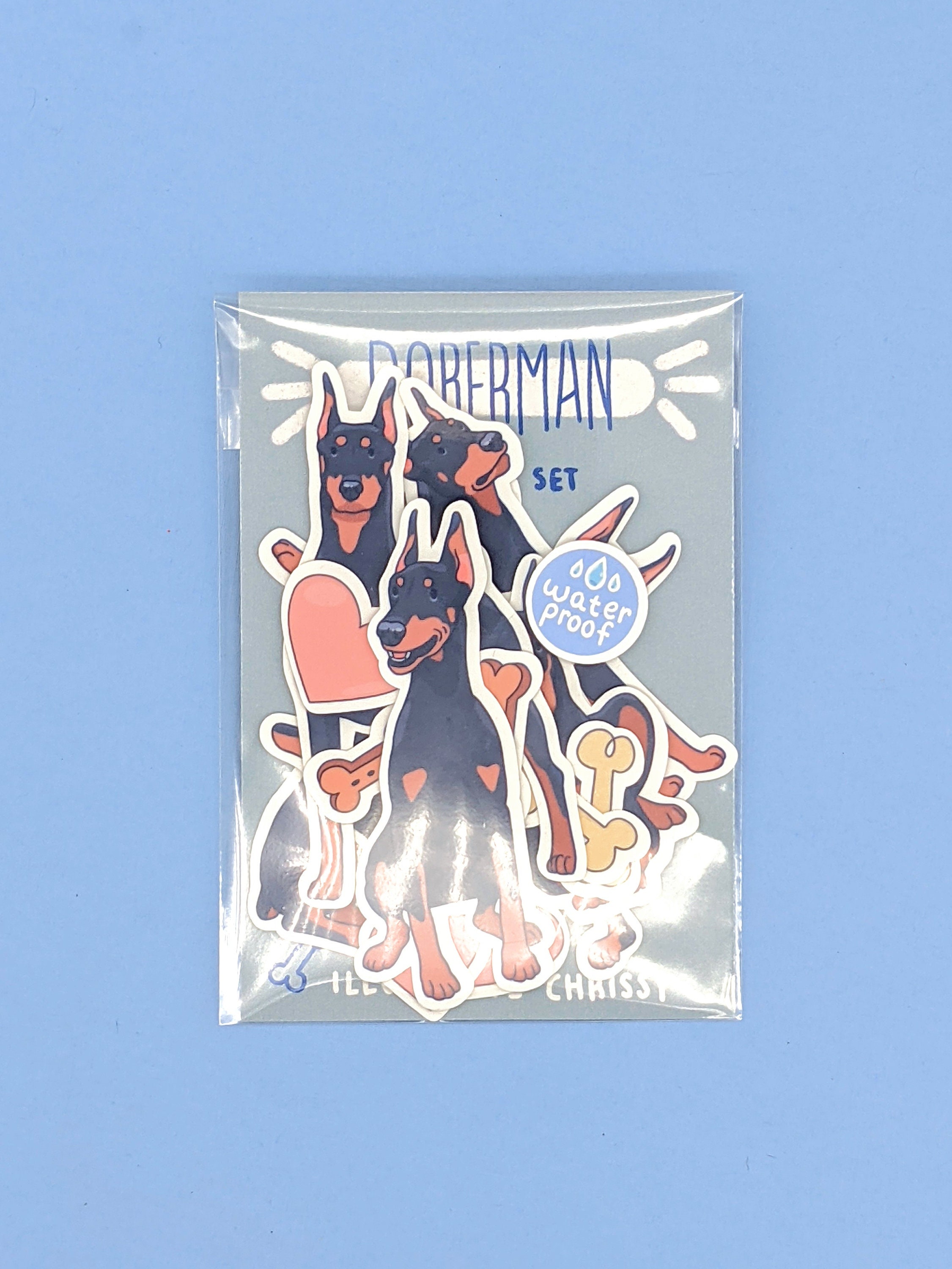 Doberman Stickers Cropped Ear Docked Tail Darker Black and | Etsy