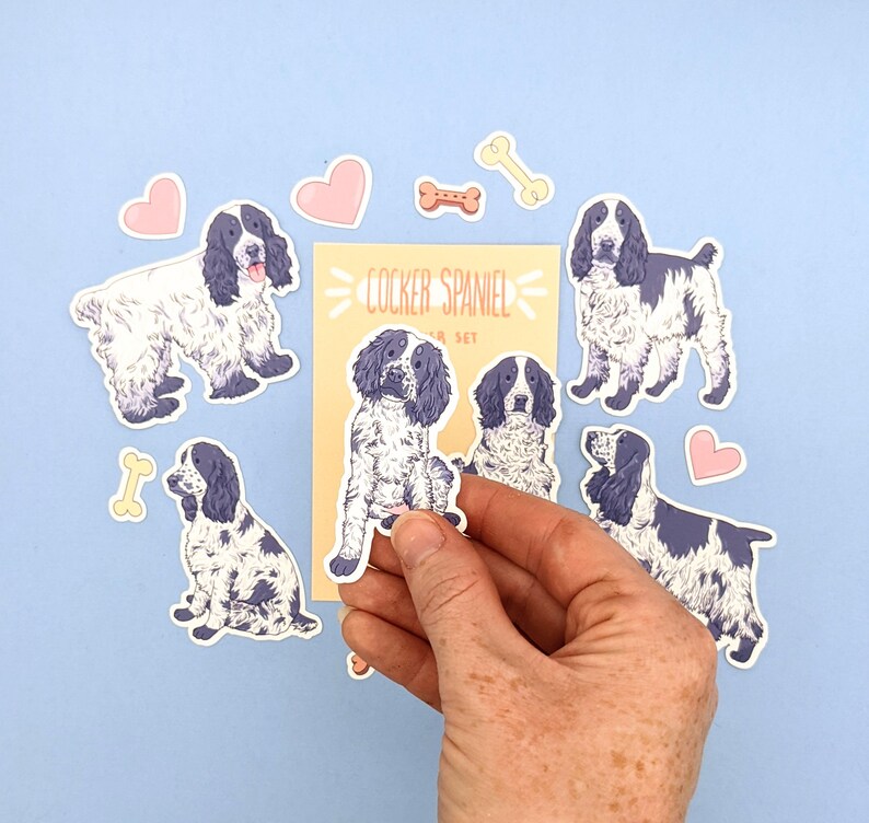 Blue Roan Cocker Spaniel Stickers - Cute English Spaniel Stickers ...
