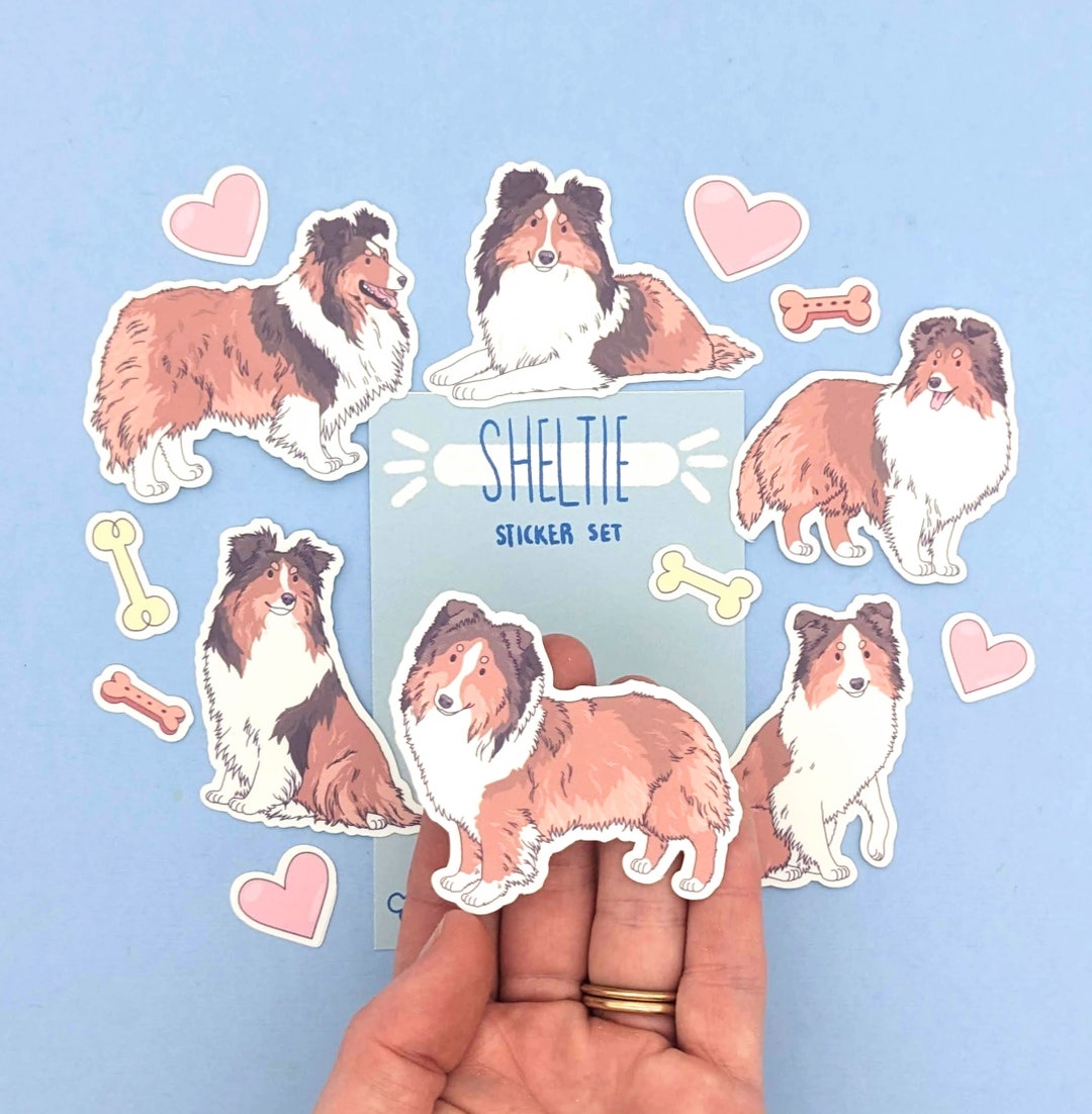 Sable and White Shetland Sheepdog Stickers - Sheltie Sticker Set - Etsy