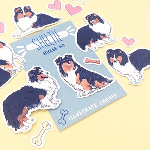 Tricolor Shetland Sheepdog Stickers - Sheltie Sticker Set - Etsy