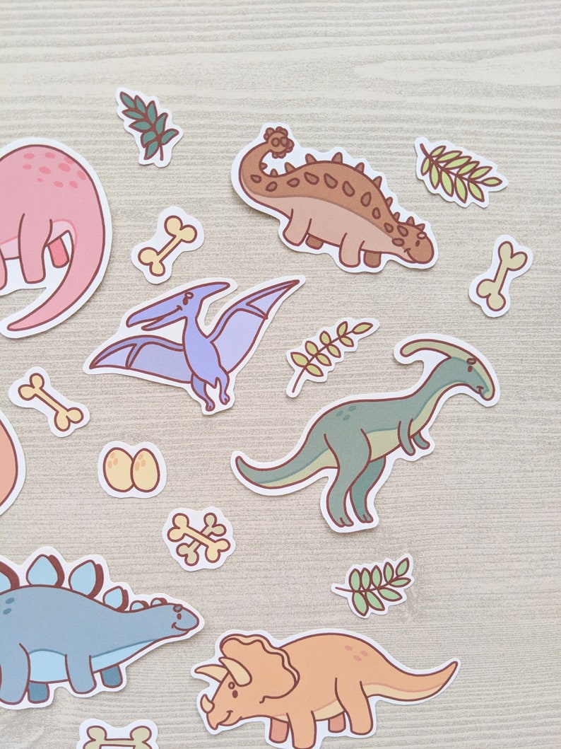 Dino Stickers Dinosaur Sticker Set Cute Stickers Cool | Etsy