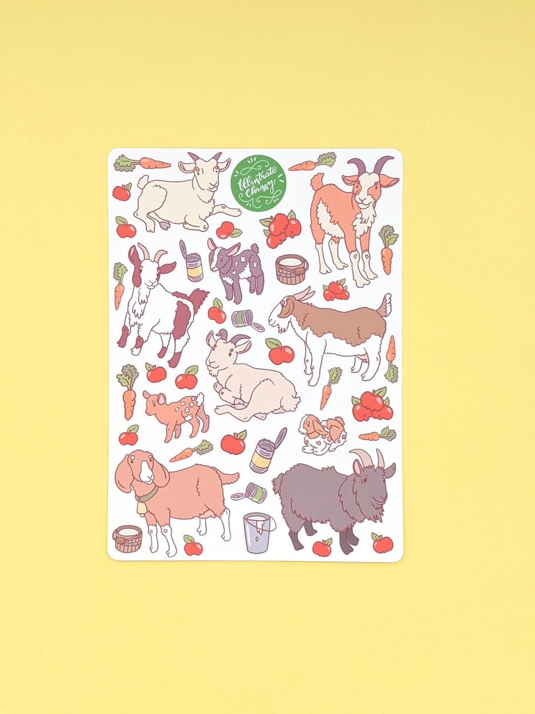 Cute Goat Stickers - Farm Stickers - Cute Sticker Sheet - Baby Goats ...