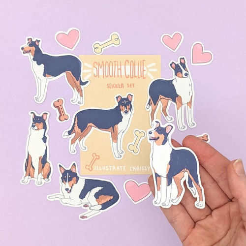 Sable Rough Collie Sticker Set Rough Collie Stickers Dog - Etsy