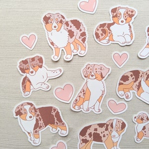 Cute Stickers - Puppy Stickers - Aussie Puppy Sticker Set - Red Merle ...
