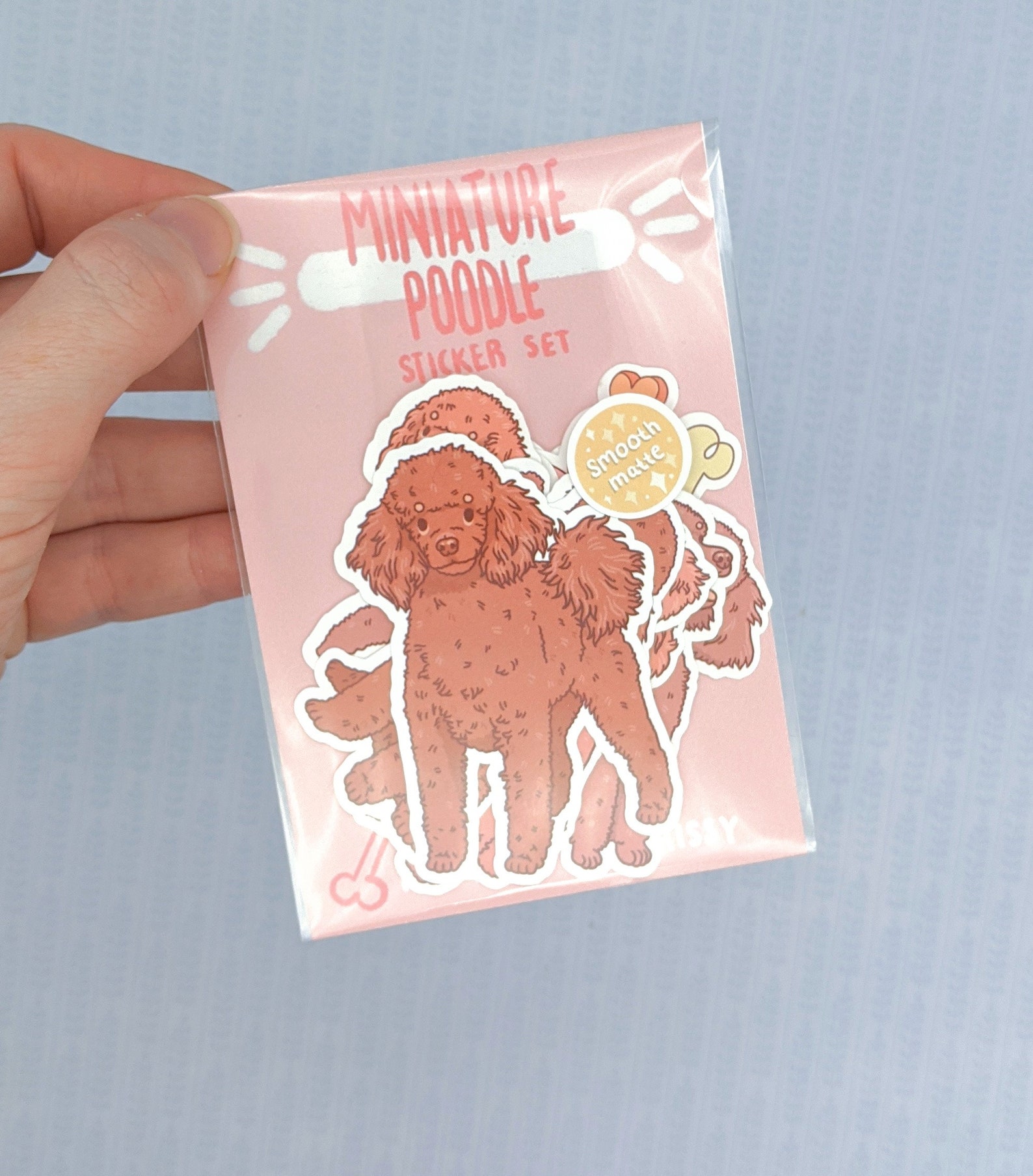 Miniature Poodle Stickers - Cute Dog Sticker Set - Apricot Red Mini ...