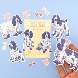 Blue Roan Cocker Spaniel Stickers - Cute English Spaniel Stickers ...