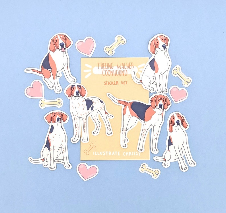 Treeing Walker Coonhound Stickers - Cute Dog Stickers - Hound Dog ...
