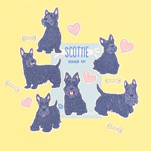 Scottish Terrier Stickers - Dog Sticker Pack - Etsy