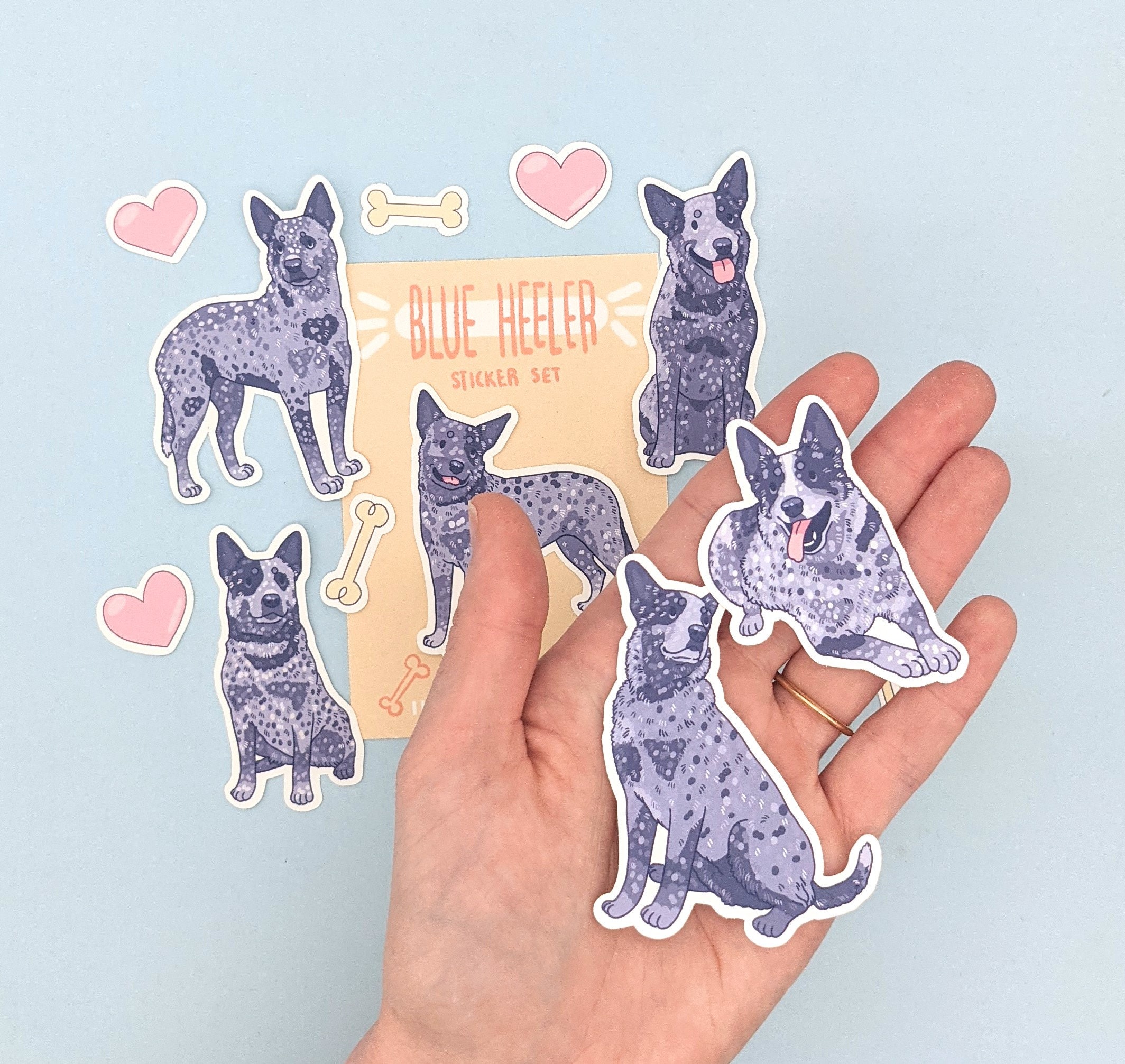 Dark Blue Heeler Stickers Australian Cattle Dog Sticker Set | Etsy