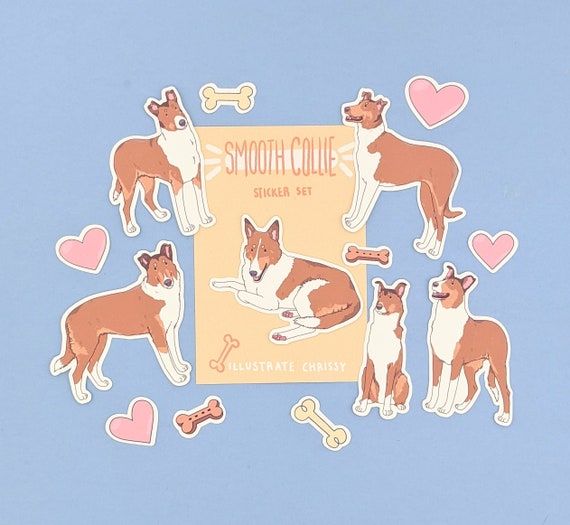 Scrapbooking Smooth Collie Stickers Dog Stickers Blue Merle Collie ...