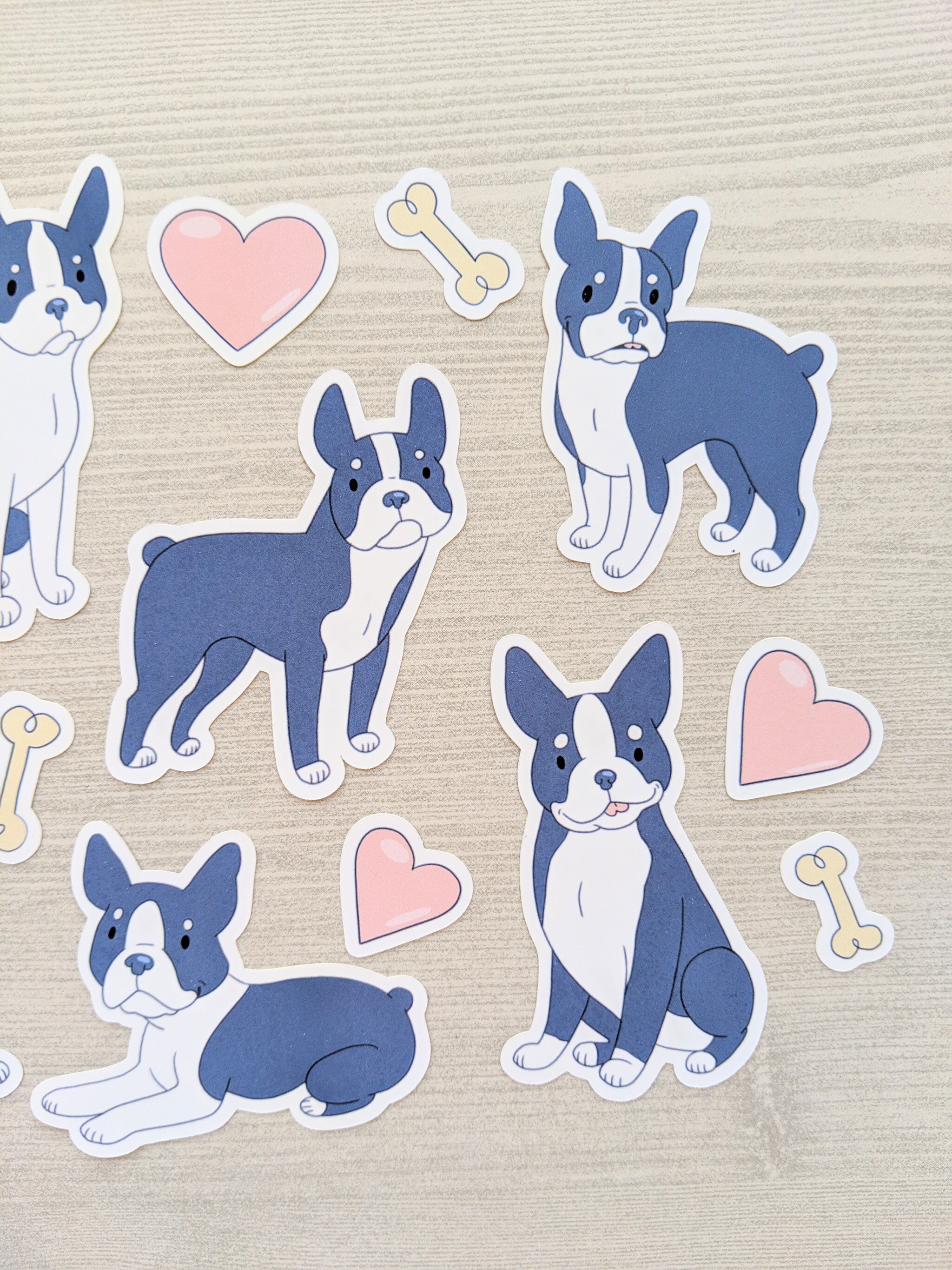 Cute Dog Stickers Boston Terrier Stickers Dog Sticker Set | Etsy