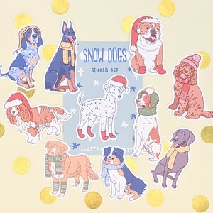 Snow Dogs Sticker Set - Winter Dog Stickers - Cute Stickers - Etsy