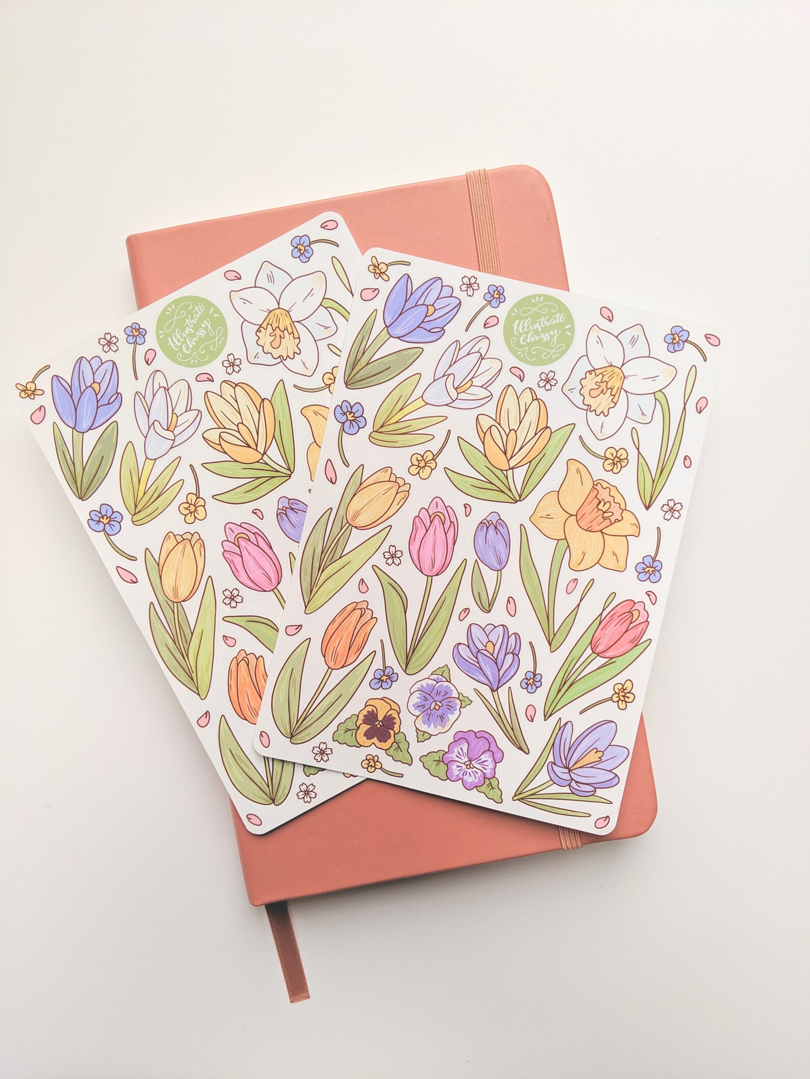 Spring Flower Sticker Sheet Cute Sticker Sheet Pretty - Etsy