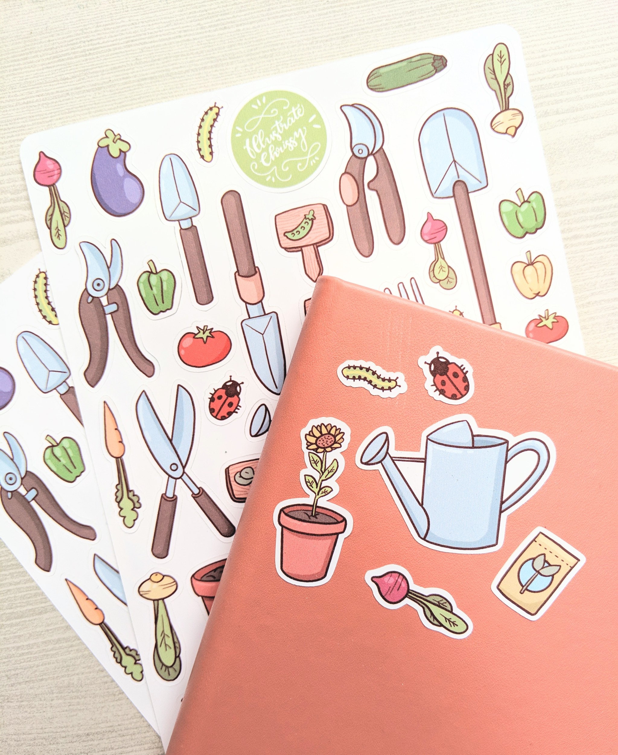 Gardening Sticker Sheet Cute Stickers Plant Stickers | Etsy