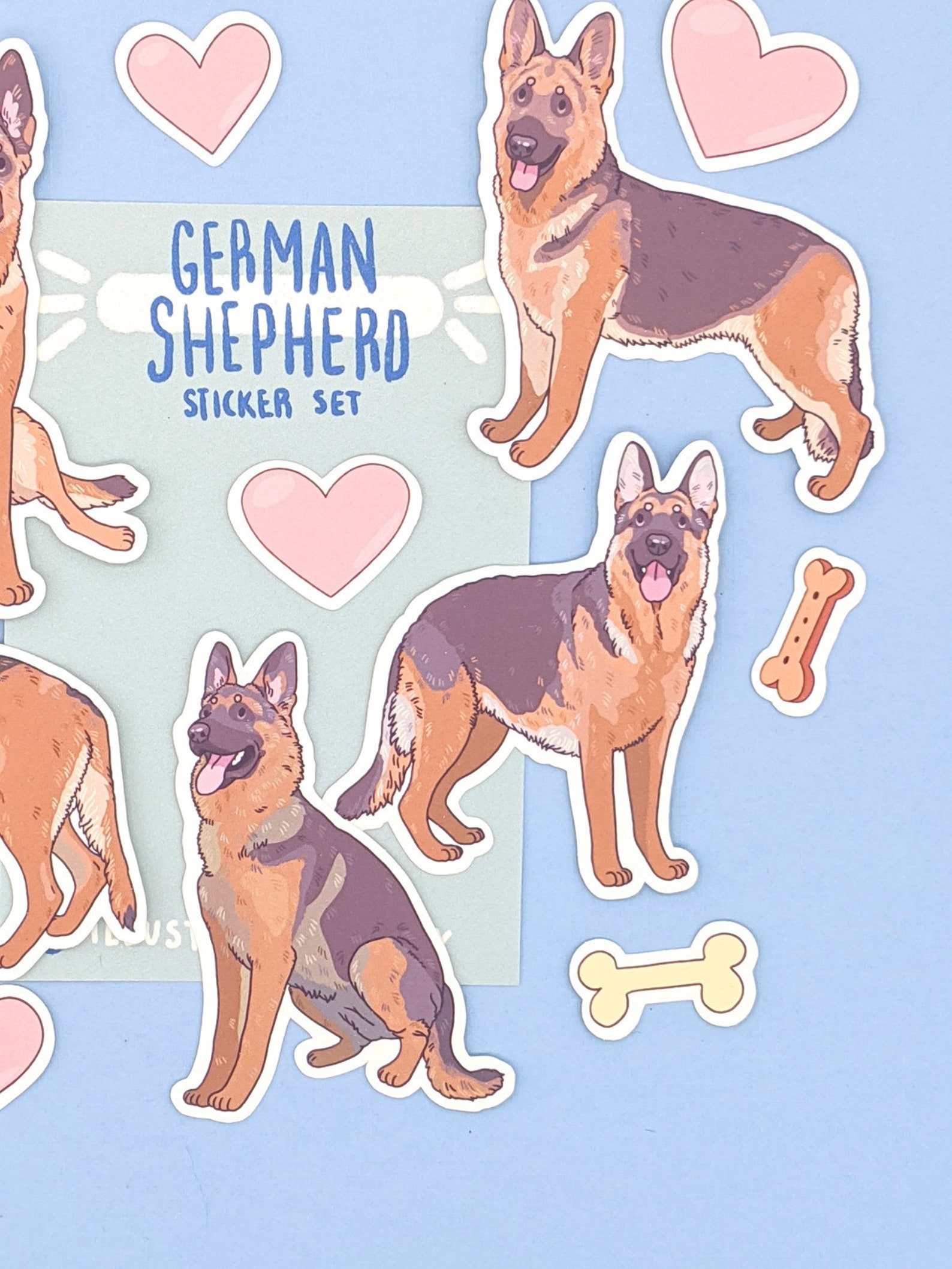 German Shepherd Sticker Set Dog Stickers | Etsy