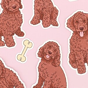 Red Cockapoo Stickers - Cute Dog Stickers - Cocker Spaniel X Poodle ...