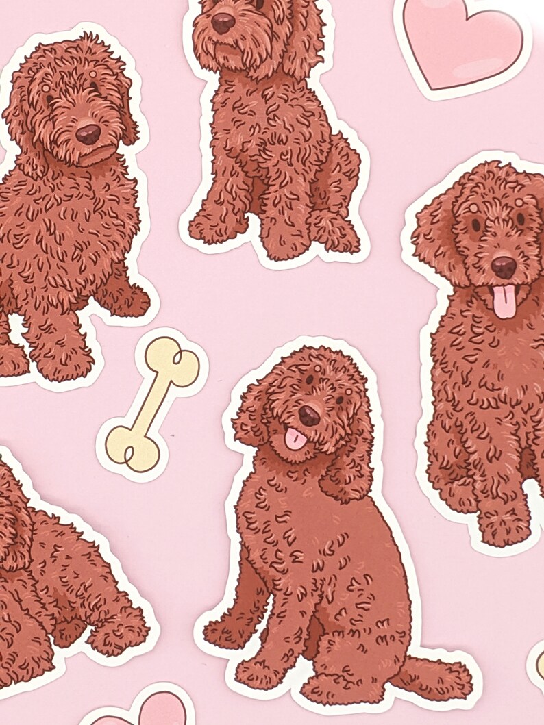 Red Cockapoo Stickers Cute Dog Stickers Cocker Spaniel X - Etsy