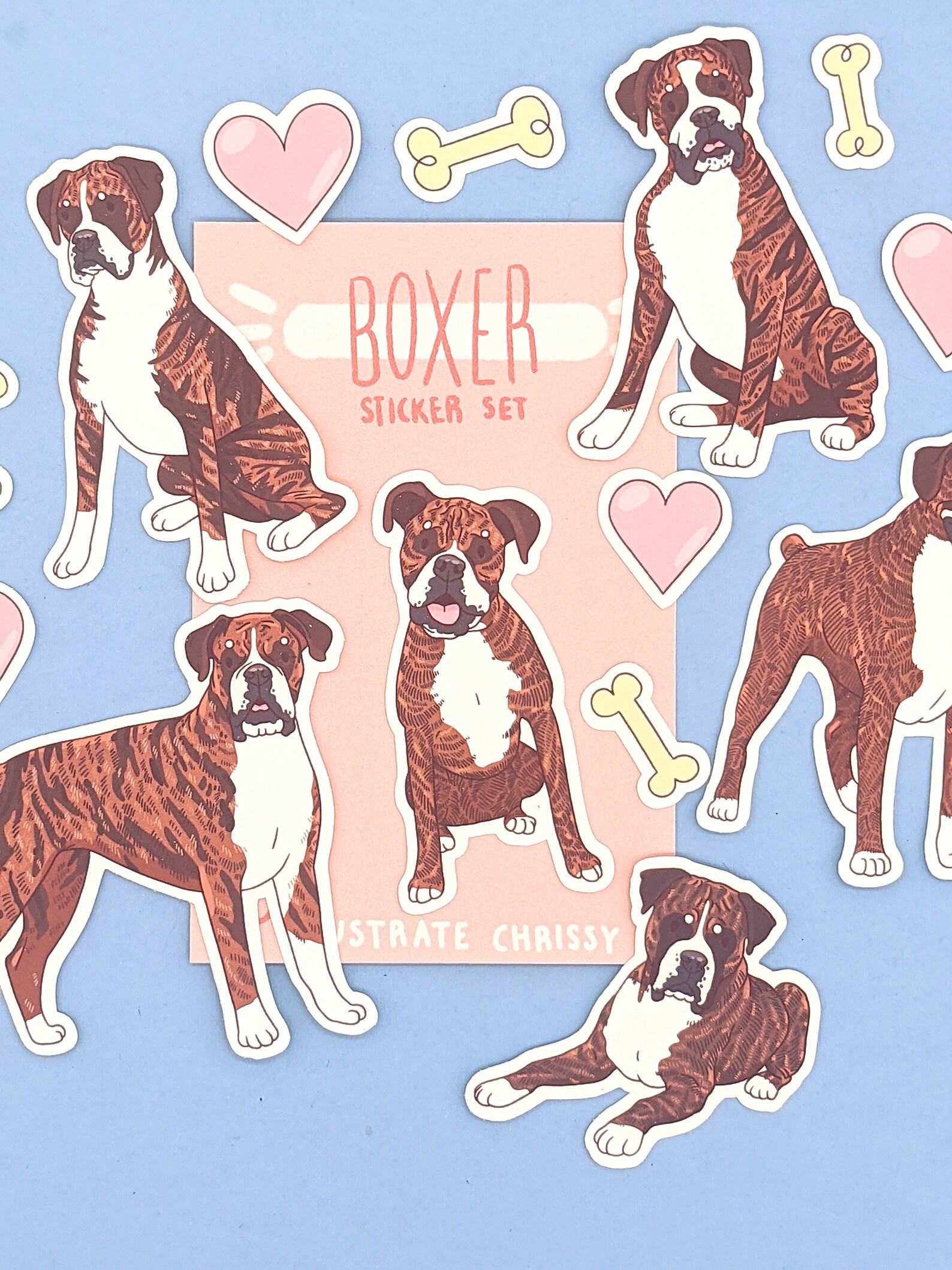 Brindle Boxer Stickers Cute Boxer Dog Gift Dog Lover Gift | Etsy