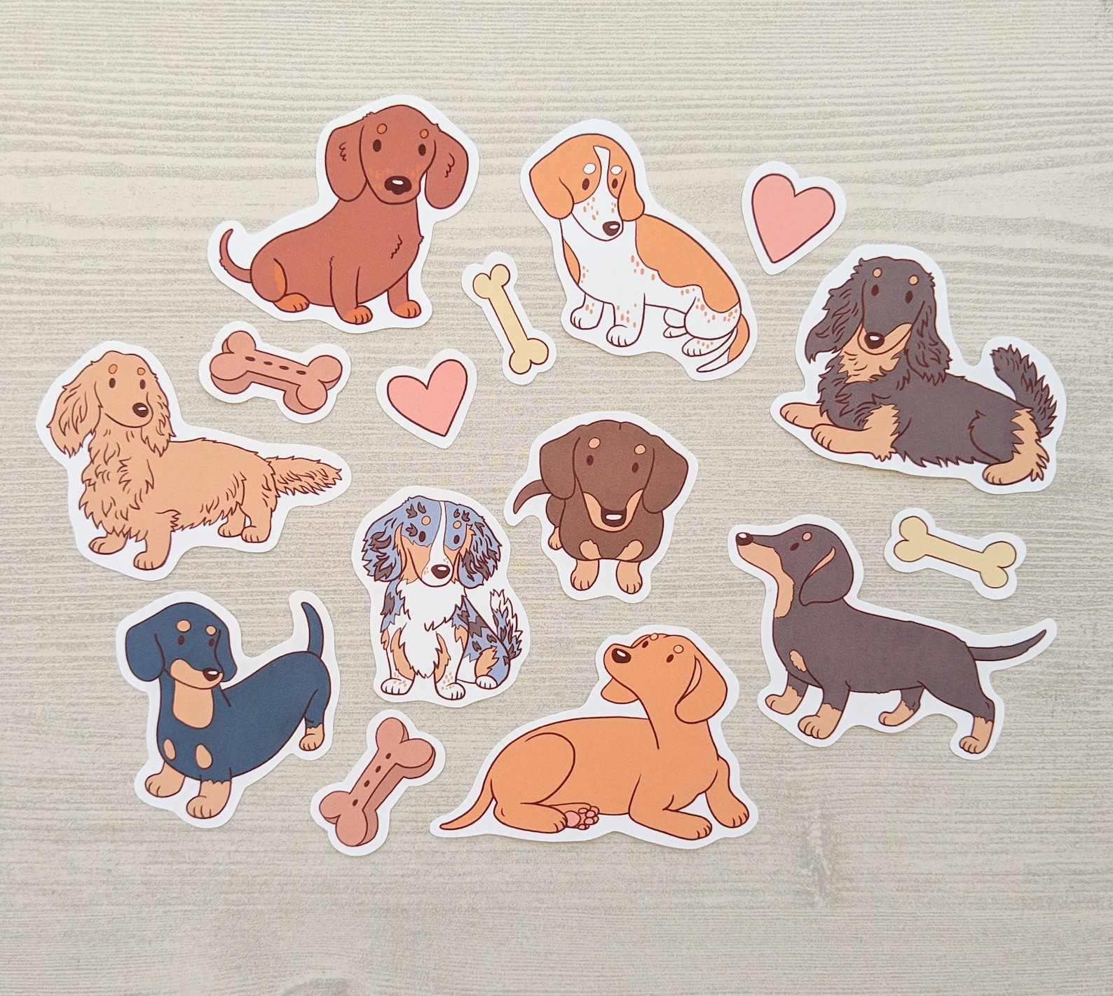 Dachshund Sticker Set Dog Sticker Pack Wiener Dog Stickers | Etsy