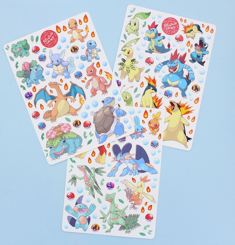 Pokemon Stickers Nintendo Sticker Set Pokemon Gifts - Etsy