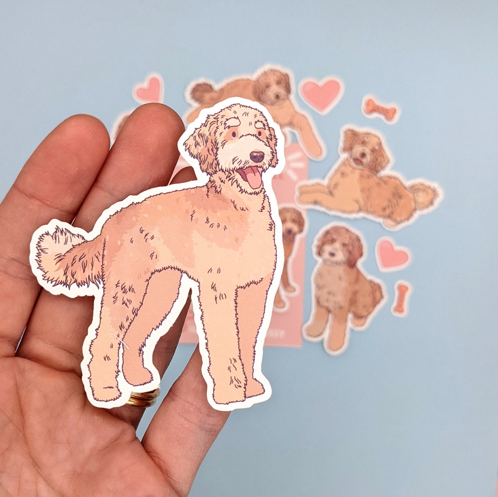 Apricot Goldendoodle Stickers - Dog Sticker Set - Golden Retriever X ...
