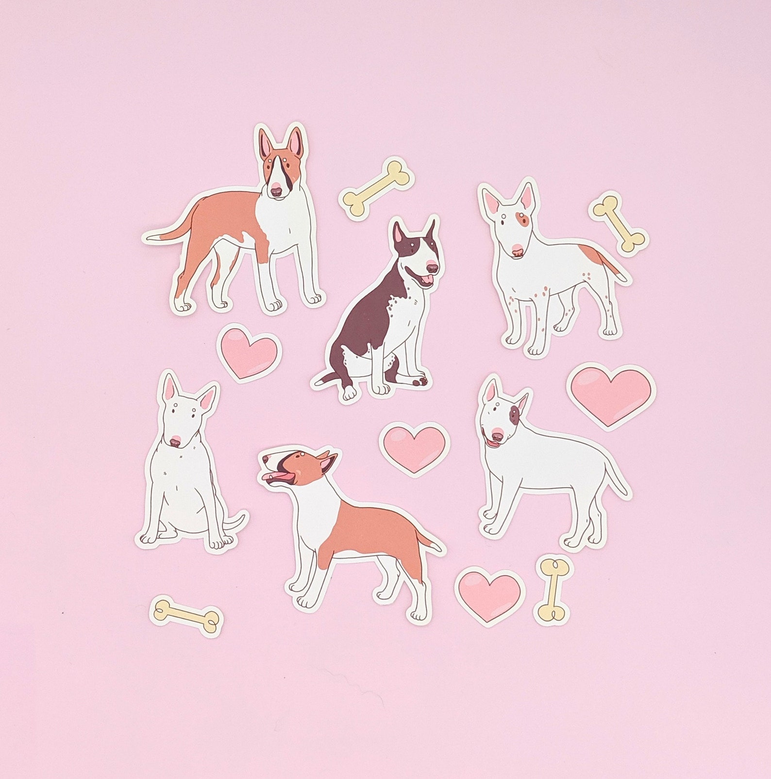Cute Bull Terrier Stickers Cartoon Dog Stickers Cute Dog - Etsy