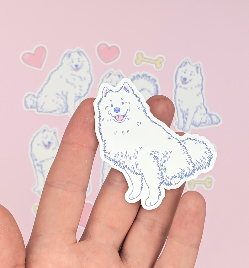 Samoyed Stickers Cute Dog Stickers Cartoon Dog Stickers | Etsy