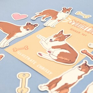 Sable Collie Sticker Set - Smooth Collie Stickers - Dog Stickers - Etsy