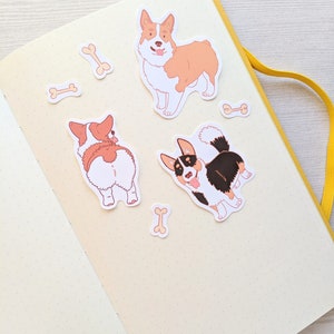 Corgi Sticker Set Cute Corgi Stickers Cute Dog Sticker Set - Etsy