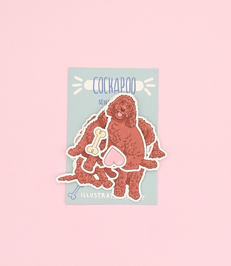 Red Cockapoo Stickers Cute Dog Stickers Cocker Spaniel X - Etsy