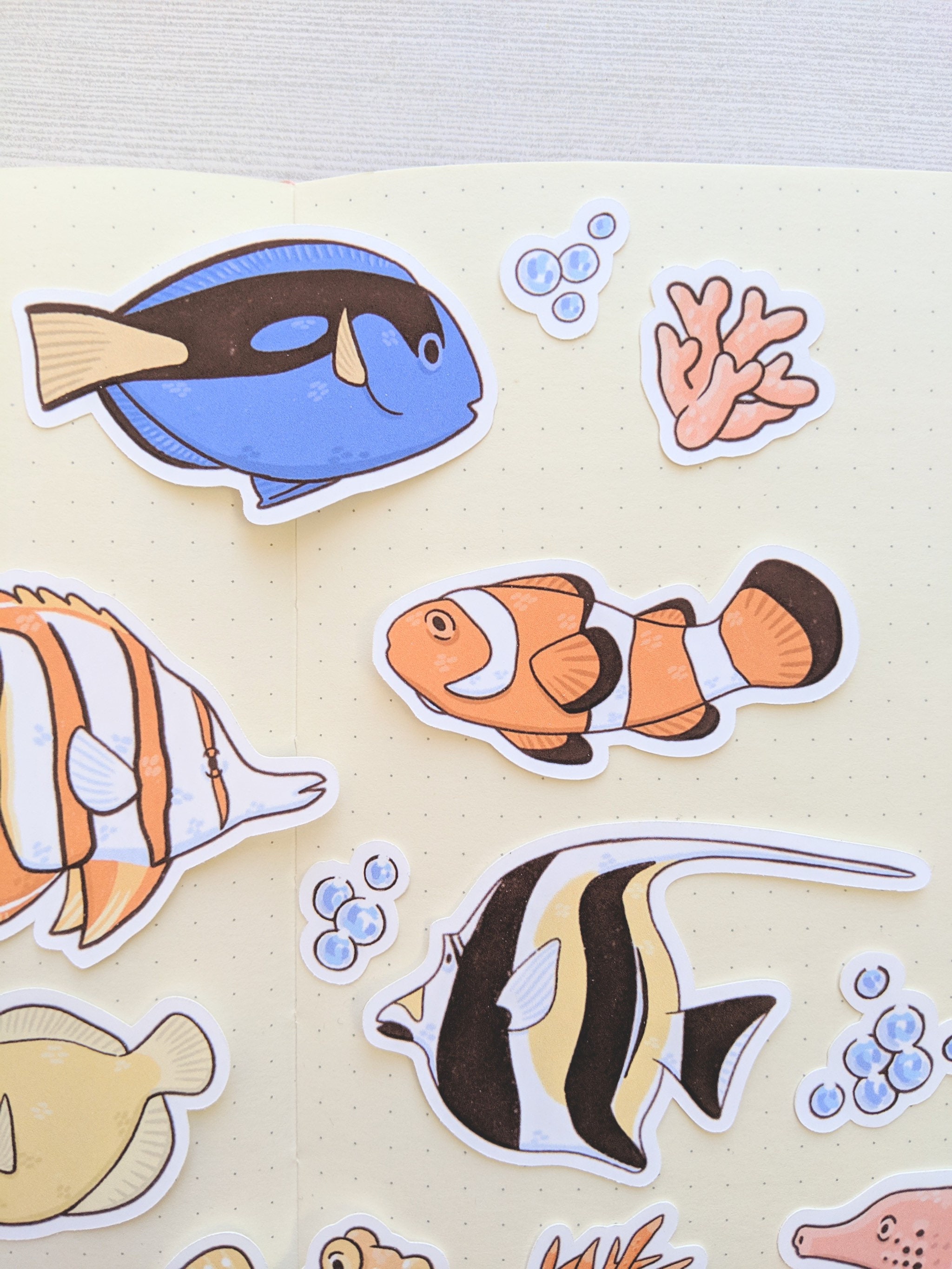 Tropical Fish Sticker Set Fish Stickers | Etsy