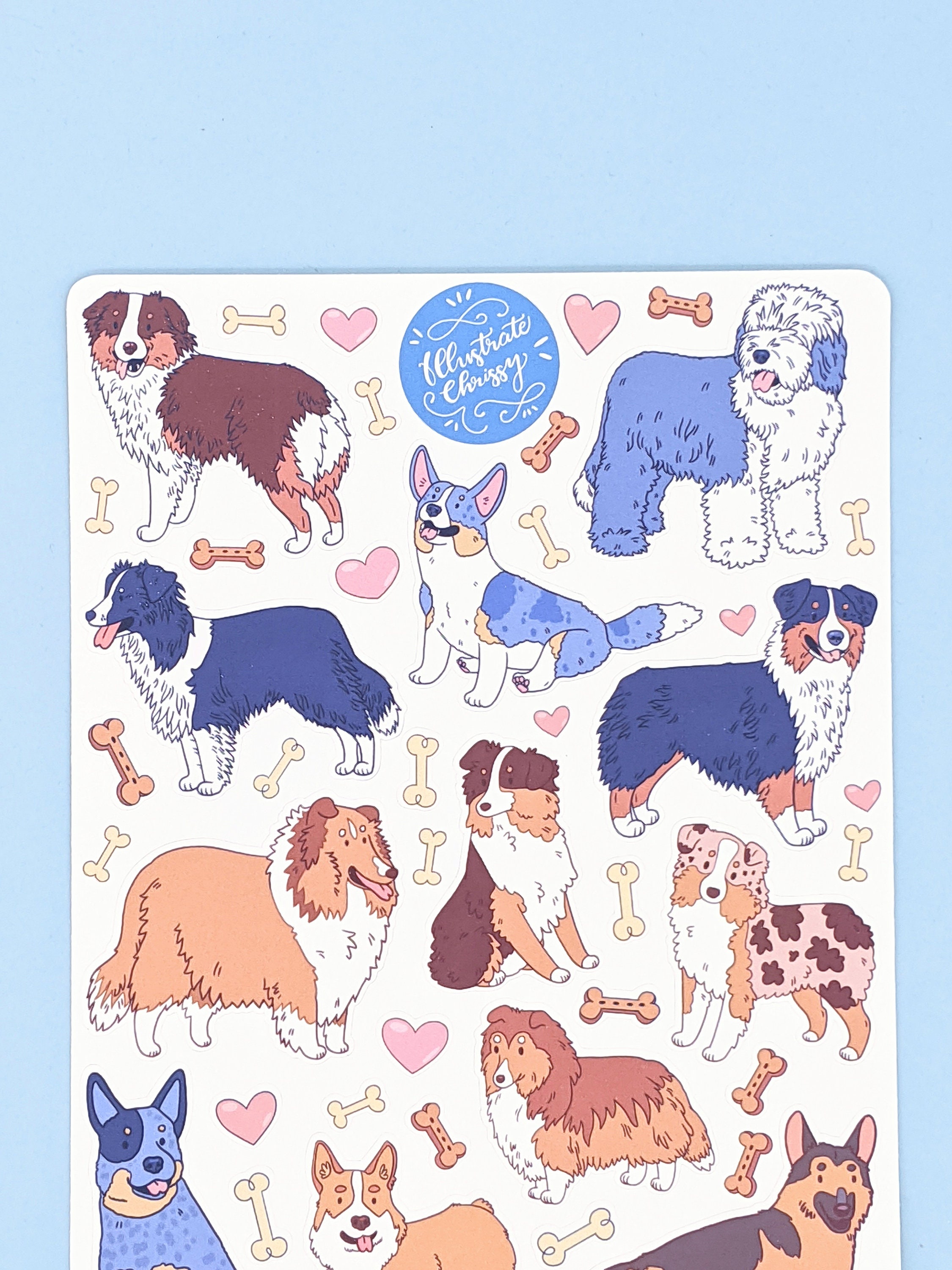 Herding Dog Sticker Sheet Cute Dog Stickers Dog Breed | Etsy