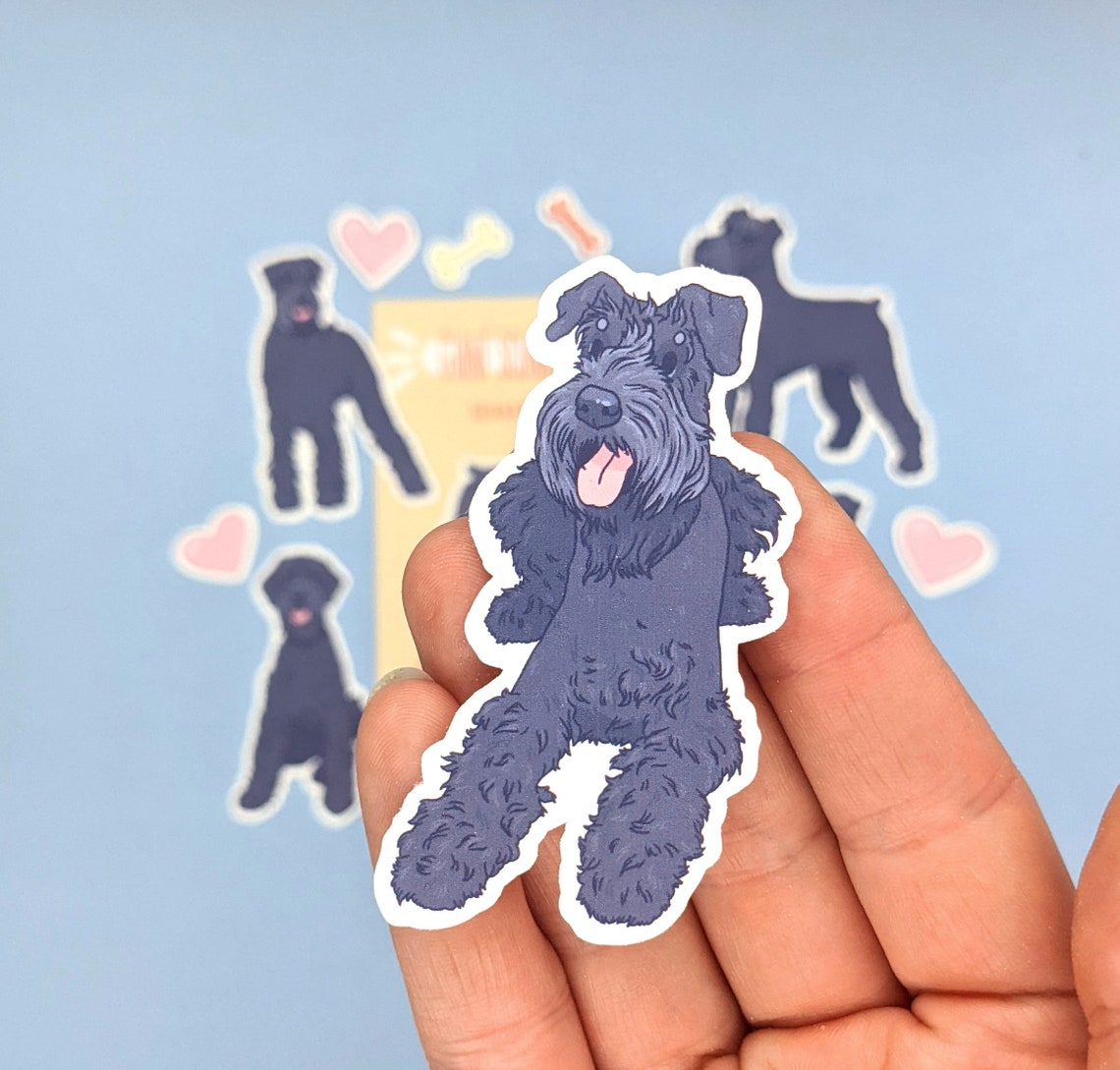 Giant Schnauzer Stickers - Natural Ear - Cute Dog Stickers - Cartoon ...