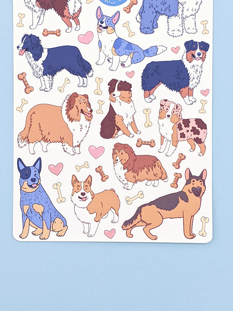 Herding Dog Sticker Sheet Cute Dog Stickers Dog Breed - Etsy