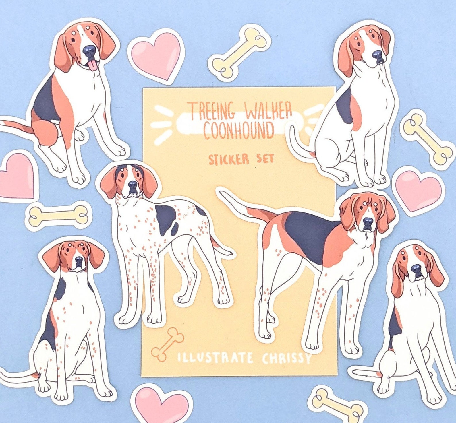 Treeing Walker Coonhound Stickers - Cute Dog Stickers - Hound Dog ...