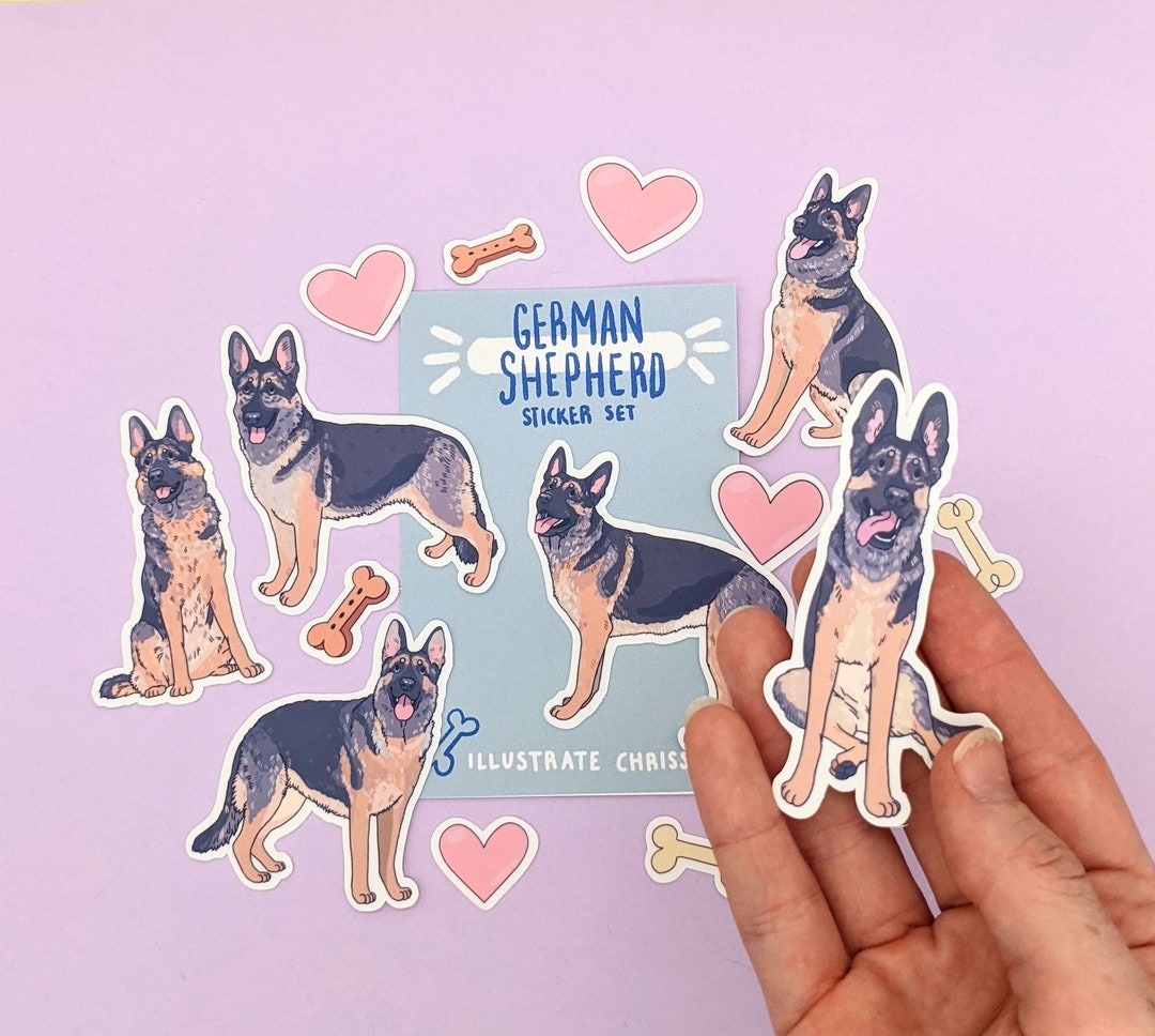 Sable German Shepherd Sticker Set - Waterproof Stickers - Etsy