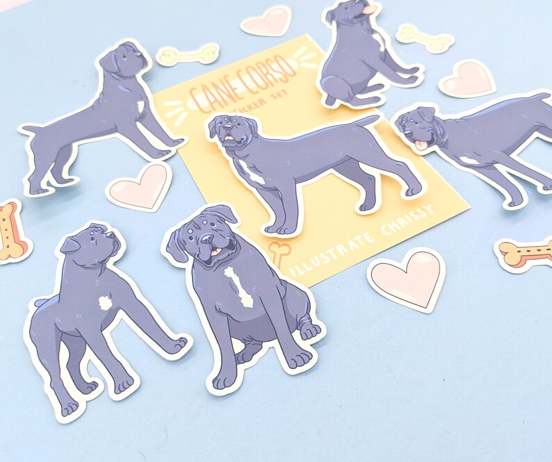 Blue Cane Corso Stickers - Gray Natural Ear Cane Corso Dog - Cute Dog ...