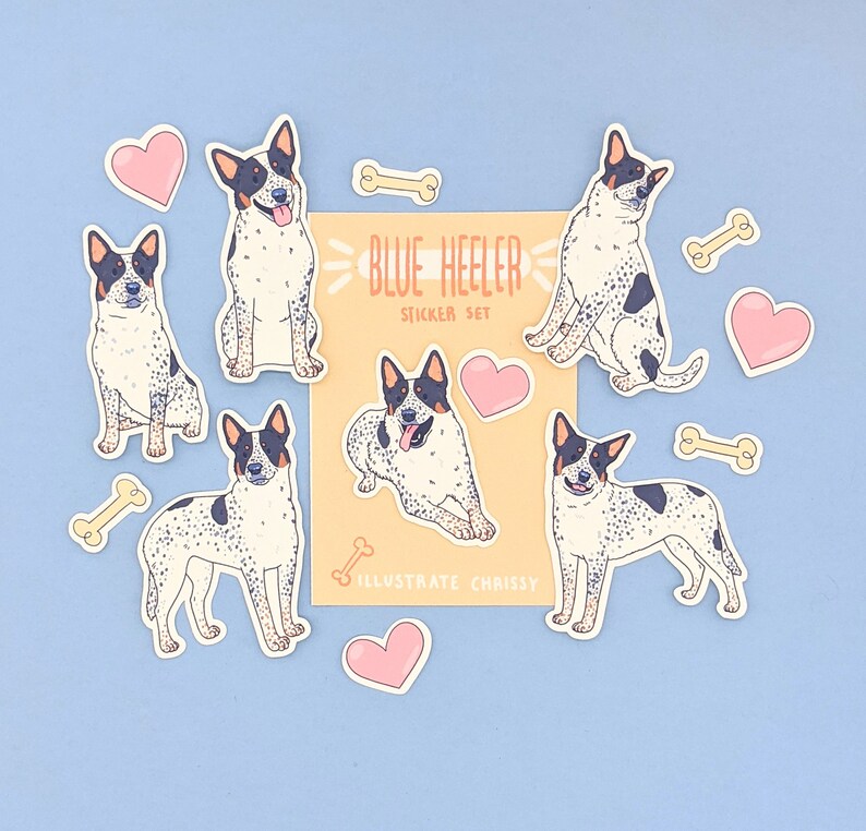 Blue Heeler Stickers Blue Speckled Australian Cattle Dog | Etsy