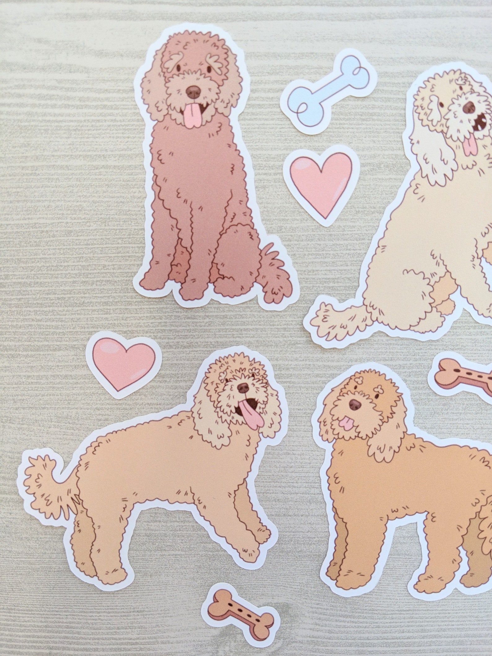 Goldendoodle Stickers - Dog Sticker Set - Golden Retriever X Poodle - Etsy