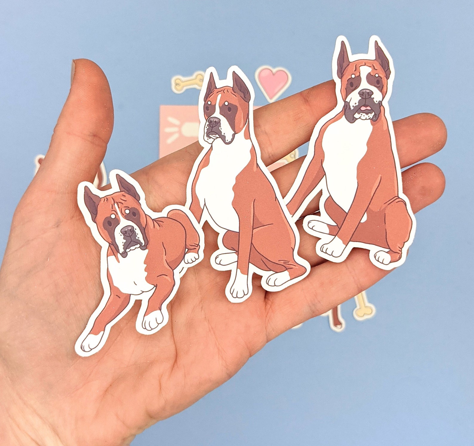 Boxer Stickers Cropped Ear Boxer Dog Gift Dog Lover Gift - Etsy