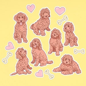 Apricot Cockapoo Stickers - Cute Dog Stickers - Cocker Spaniel - Poodle ...