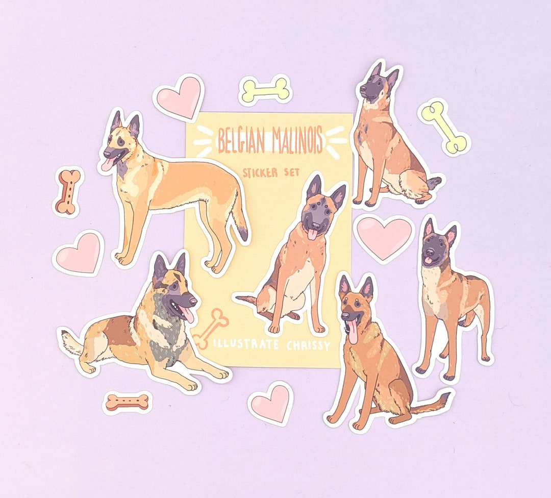 Belgian Malinois Sticker Set - Waterproof Stickers - Etsy