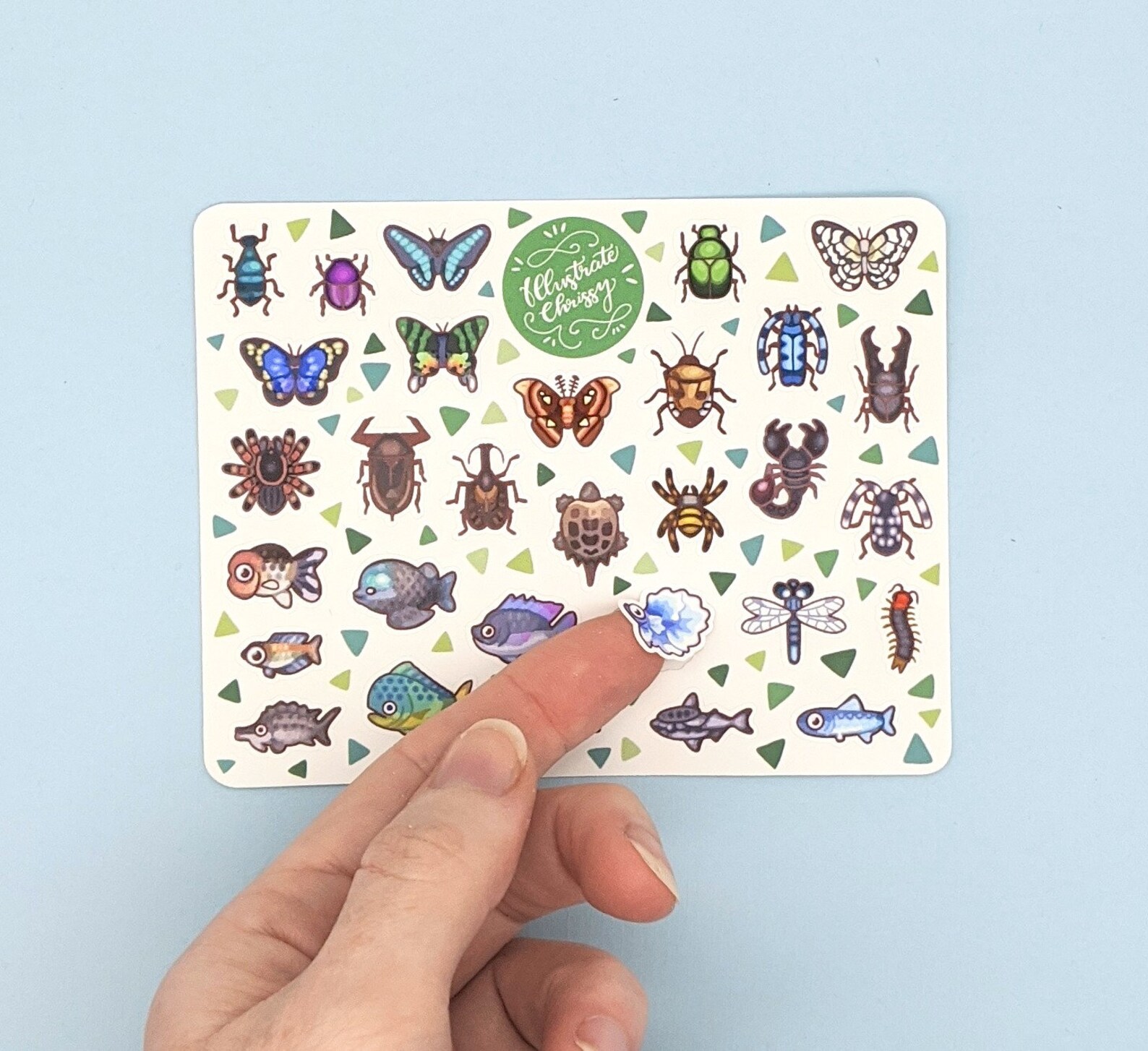 Animal Crossing New Horizon Fish + Bug Half Sheet Stickers - Animal ...