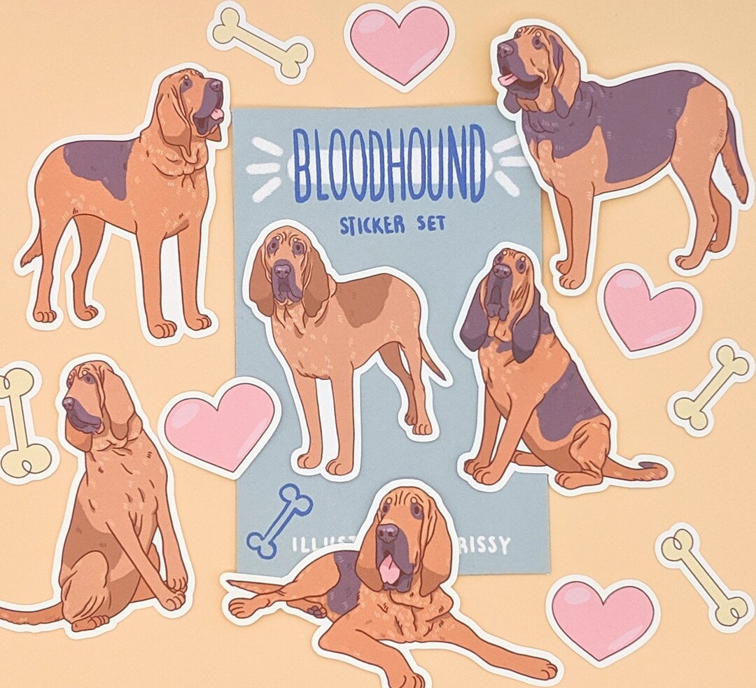 Bloodhound Stickers - Waterproof Sitcker Set - Etsy