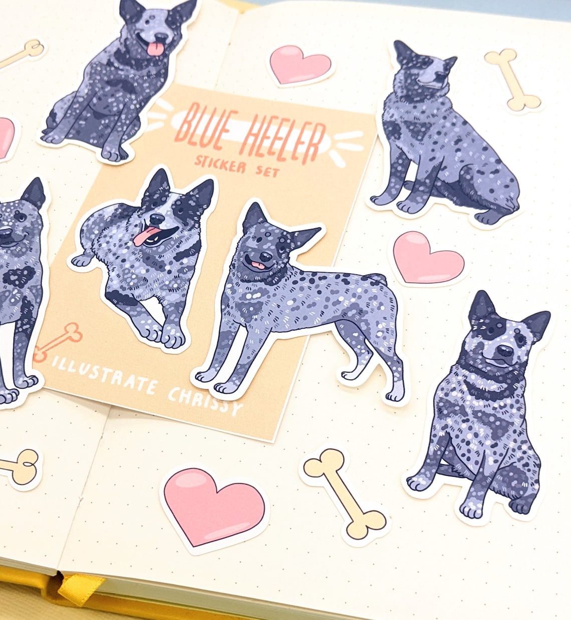 Dark Blue Heeler Stickers Docked Tail Australian Cattle - Etsy