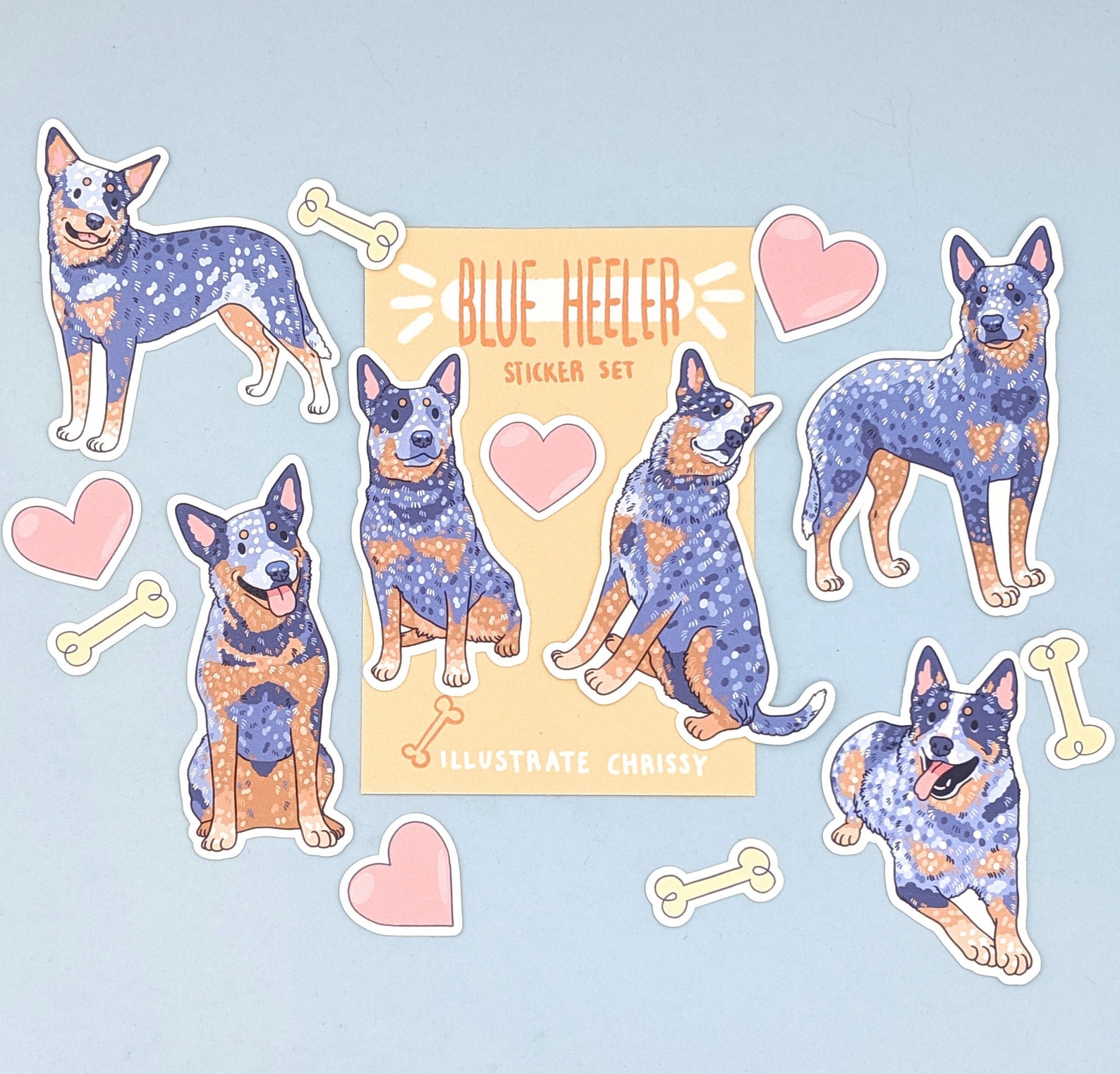 Blue Heeler Stickers Australian Cattle Dog Sticker Set - Etsy