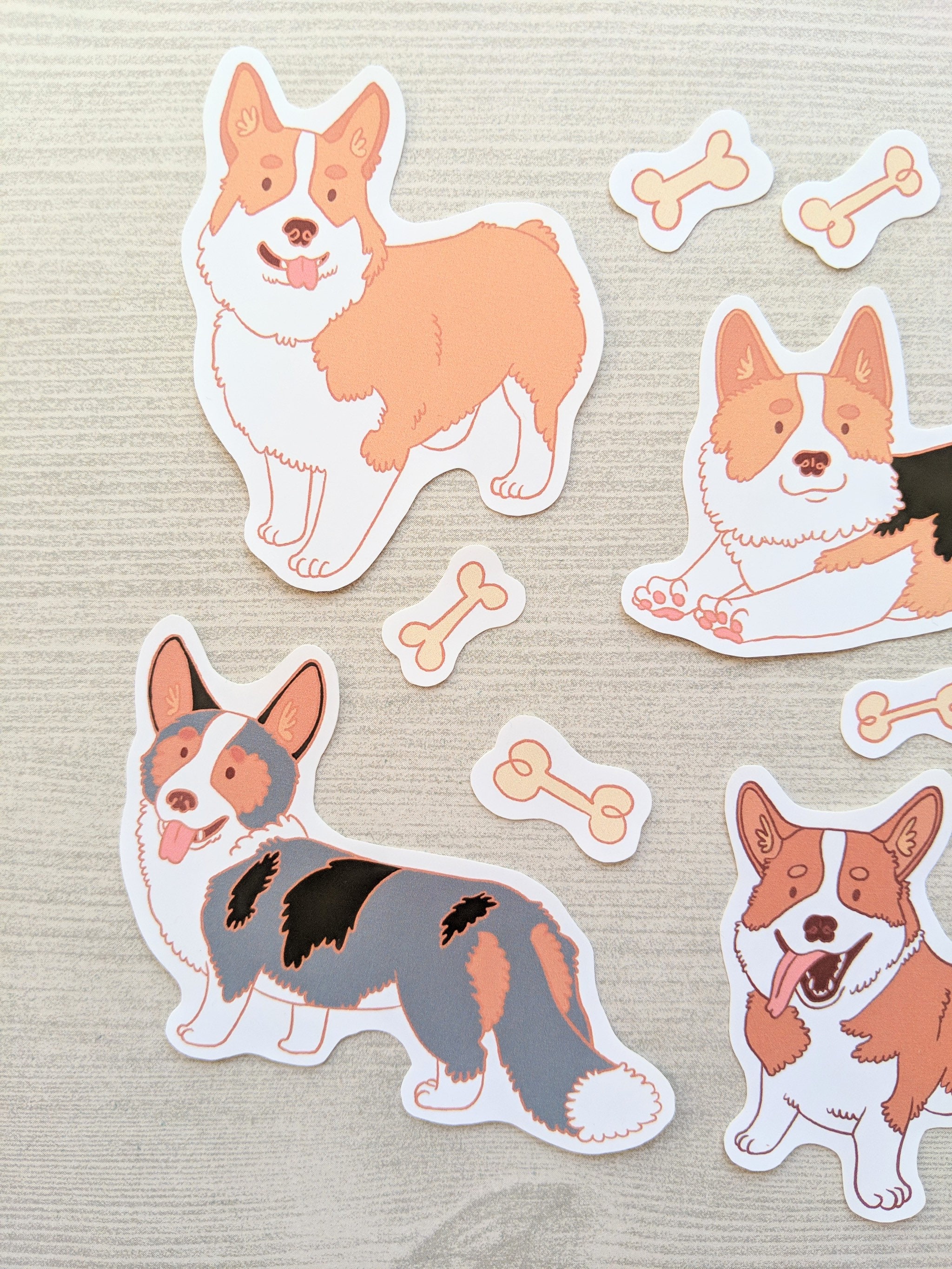 Corgi Sticker Set Cute Corgi Stickers Cute Dog Sticker Set | Etsy