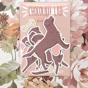 Chocolate Lab Stickers - Waterproof Sticker Set - Etsy