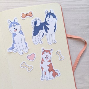 Husky Stickers - Dog Sticker Set - Etsy