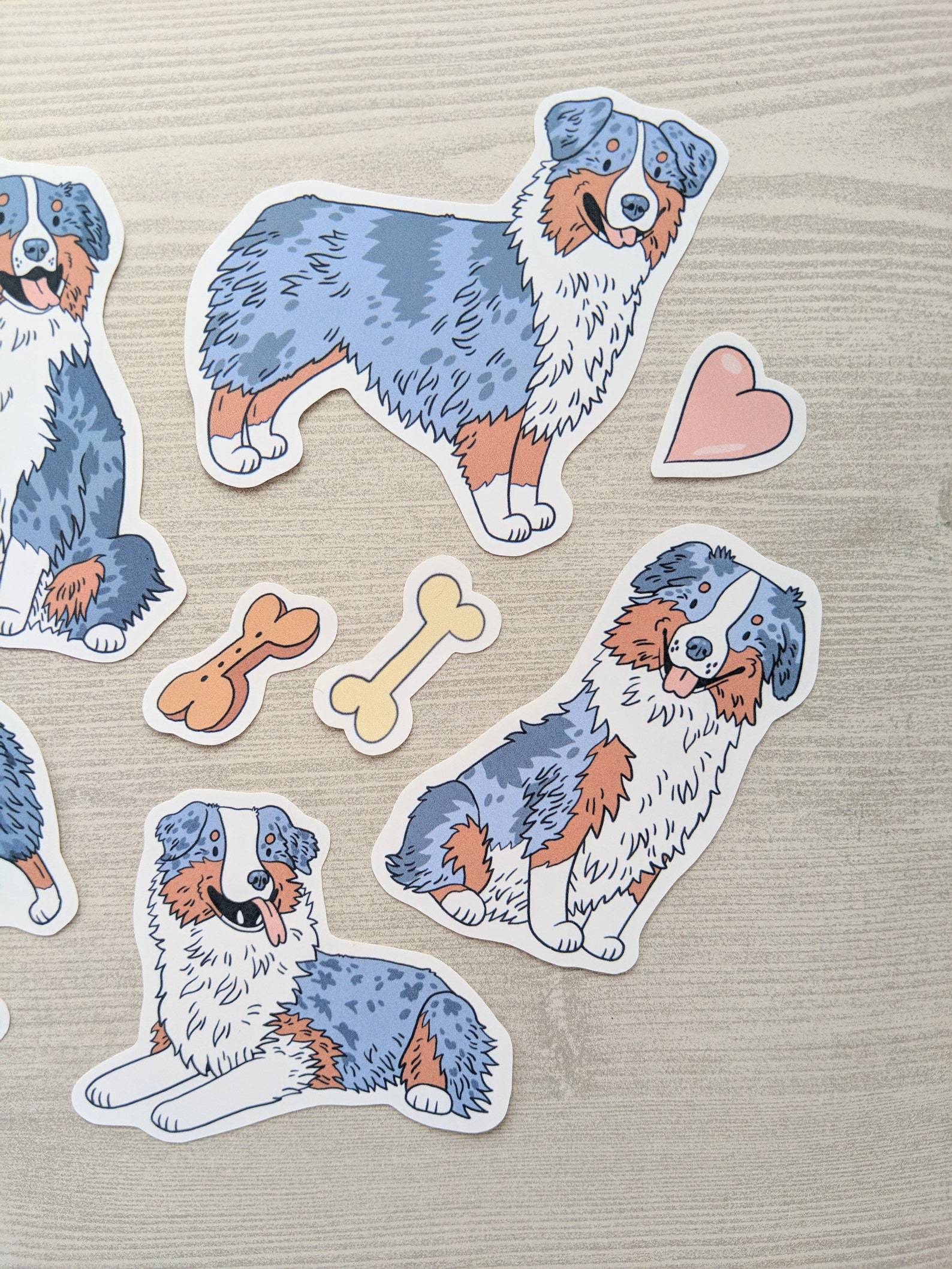 Australian Shepherd Stickers Blue Merle Sticker Set Aussie | Etsy